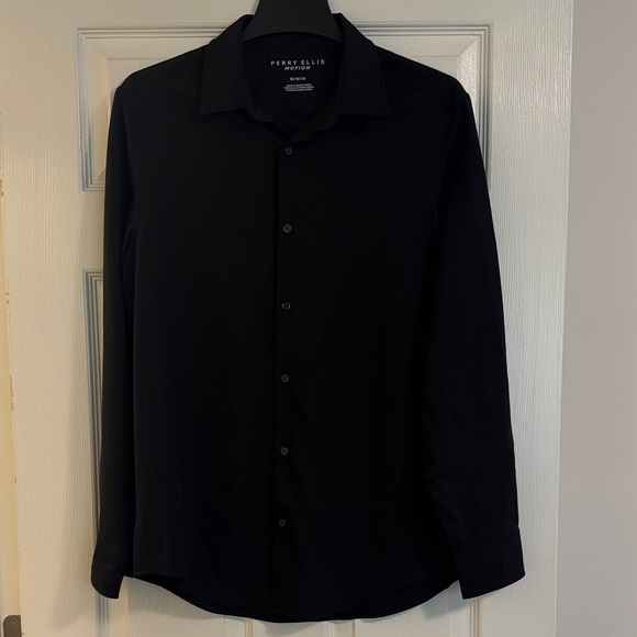 Perry Ellis | Shirts | Mens Perry Ellis Motion Black Dress Shirt | Poshmark